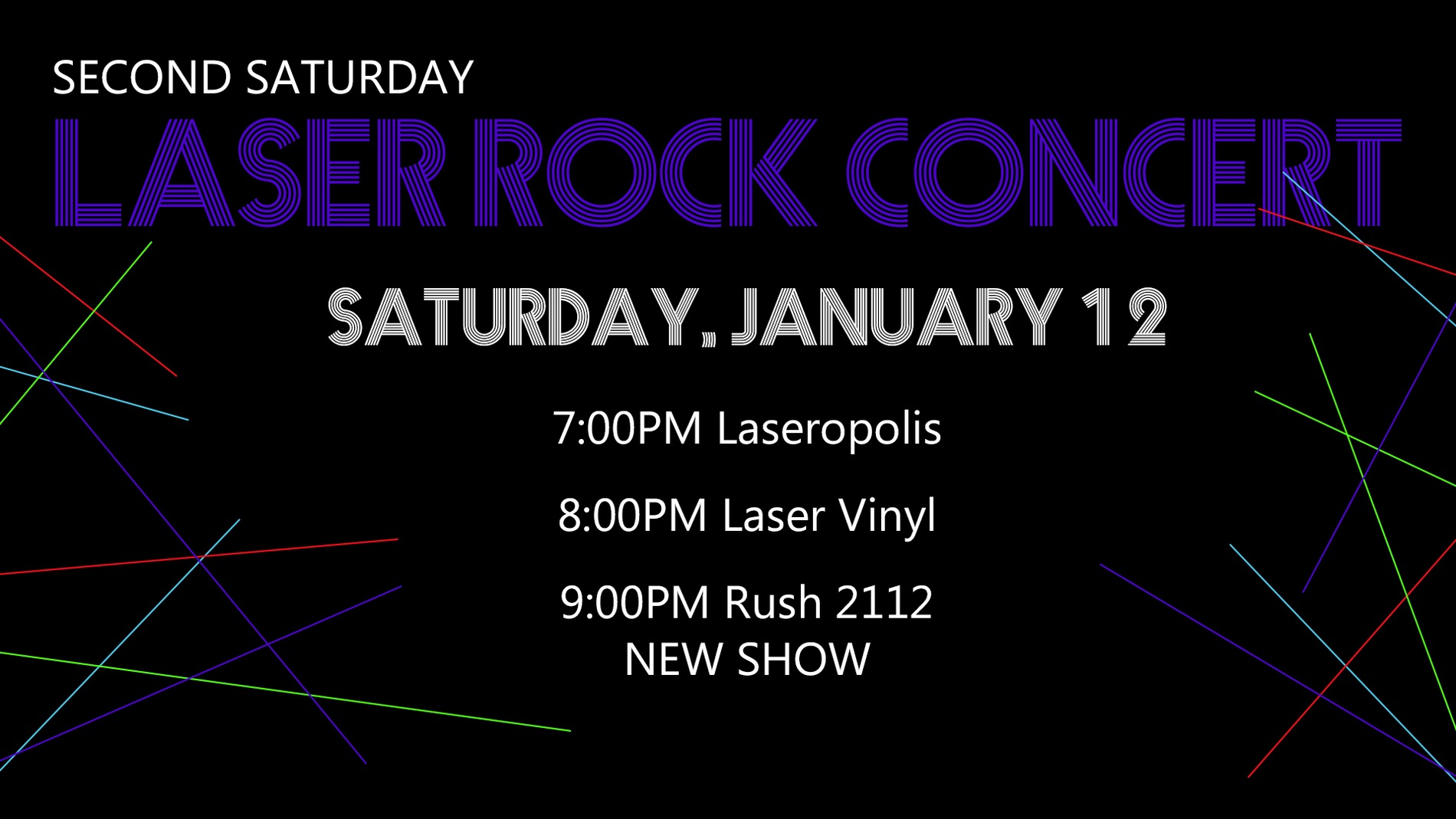 Second Saturday Laser Rock Concert